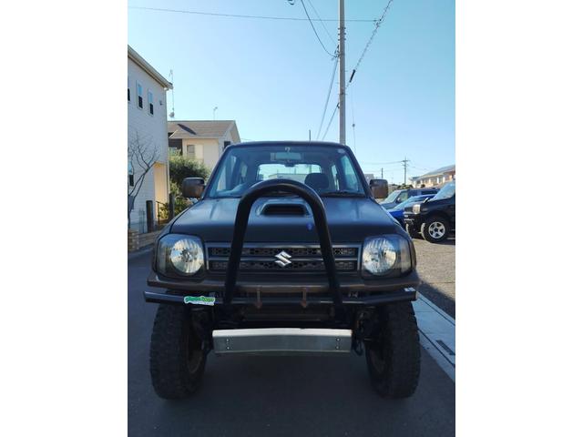 スズキ ジムニー XG ローンブラックOK後期型5MTターボ3インチリフトアップ2インチボディーリフト前後ラテラルラッド強化リーディングトレーディングアームブレーキホース延長マキシスクリーピー ...