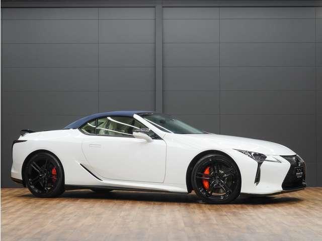 レクサス LC LC500 コンバーチブル LEXUSセーフティシステム＋／1オーナー車／禁煙車／屋内保管／TRDエアロ／TRDウイング／OPブラックグリル／マリンブルー幌／マークレビンソン ...