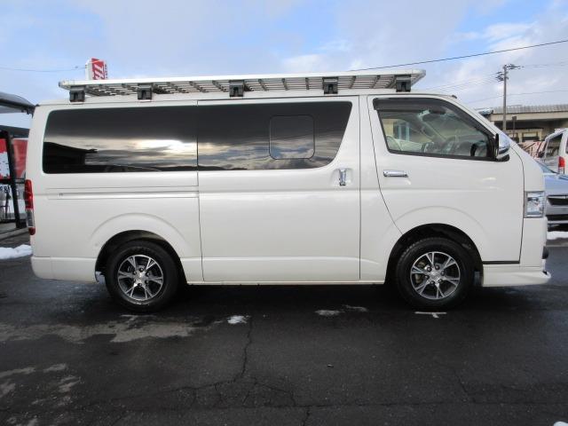 ハイエースバン（トヨタ）ロングスーパーGL 4WD 5型モデル モデリスタエアロ アイバワークス製ルーフキャリア リアラダー 純正15AW 純正ナビ Bカメラ ETC ドラレコ LED ...