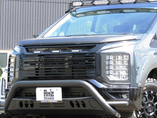 三菱 デリカD：5 P 4WD Amzアウトドアカスタム 1．2UPリフトアップ ルーフラック Rラダー トレイルヒッチ ビックX11インチナビ HDMI＆USBキット 2．0ETC 新品AW ...