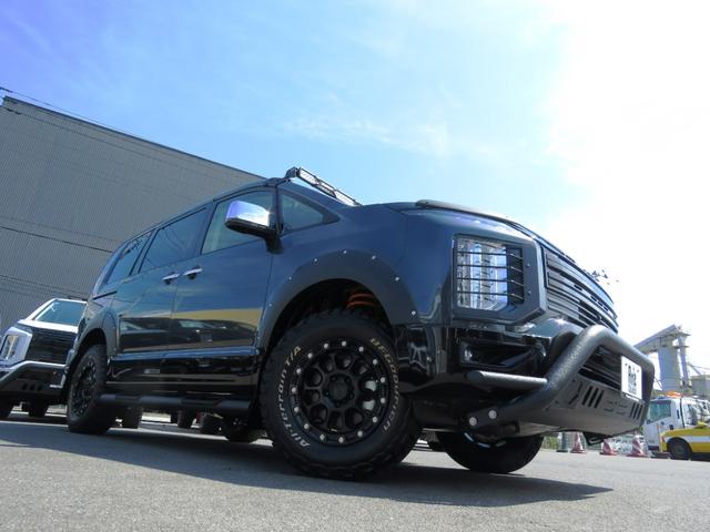 三菱 デリカD：5 P 4WD Amzアウトドアカスタム 1．2UPリフトアップ ルーフラック Rラダー トレイルヒッチ ビックX11インチナビ HDMI＆USBキット 2．0ETC 新品AW ...