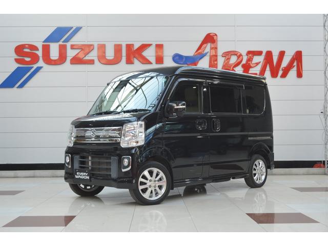 スズキ エブリイワゴン PZターボスペシャル ハイルーフ4WDワンオーナー車レーダーブレーキサポート御発進抑制機能SDナビTV両側オートスライドドアオートステップ横滑り防止装置HIDライト ...