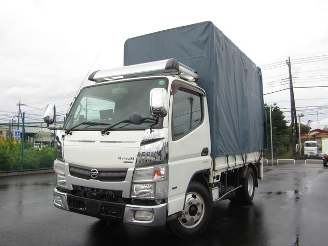 日産 NT450アトラス 2t・新明和製垂直パワーゲート・幌付・AT・最大昇降質量600kg・コード付リモコン・ゲート寸法長さ約830mm幅約1580mm・左電格ミラー・キーレス・ETC ...