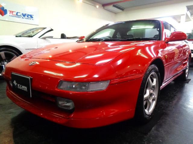 トヨタ MR2 G V型最終モデル3S－GEVVTiBEAMSエンジン200PSスポーツABS専用2本出しマフラースーパーレッドカラーミッドシップノーマルルーフレカロシートナビTV ...