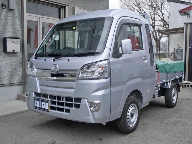 ダイハツ ハイゼットトラックジャンボSAIIIt 4AT 4WD スマートアシストブレーキ付き 純正フロアマットサイドバイザー3方ガード荷台シート ケンウッドナビTVDVDETC ドラレコ前後 ...