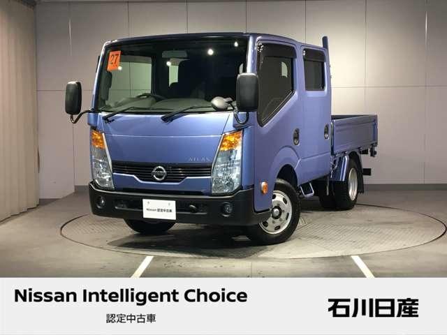 日産 アトラストラック WキャブフルスーパーローDX ☆ダブルキャブ☆フルスーパーロー☆5AT☆1．25t☆扁平Wタイヤ☆木製荷台☆純正ラジオ☆作業灯☆フォグランプ☆の中古車｜グーネット中古車