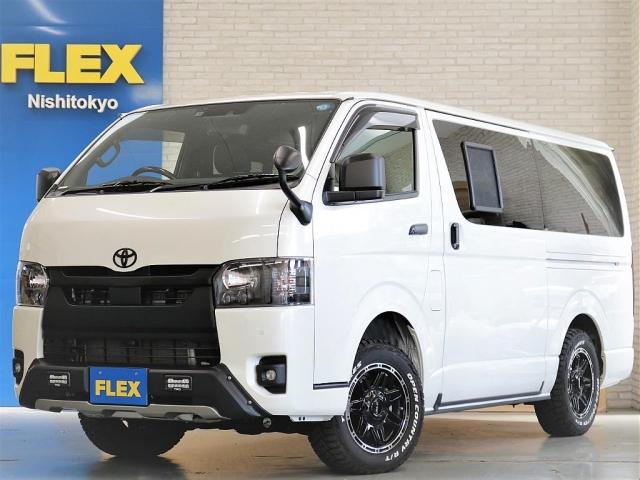 トヨタ ハイエースバン スーパーGL ダークプライムII TRDバンパーLED付オリジナル16インチアルミオープンカントリー16インチタイヤオリジナルLEDテールライトオリジナルベットKIT ...