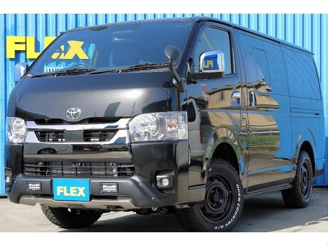 トヨタ ハイエースバン スーパーGL ダークプライムII FLEXオフロードスタイルカスタム TRDフロントバンパースポイラーの中古車｜グーネット中古車