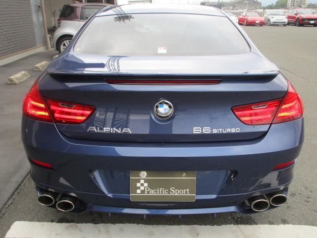 B6（BMWアルピナ）ビターボ クーペ 左H ホワイトレザー アルピナブルー サンルーフ ハーマンカードンスピーカー メモリ付きPシート シートヒーター＆クーラー TV、ナビ、Bカメラ ドラ ...